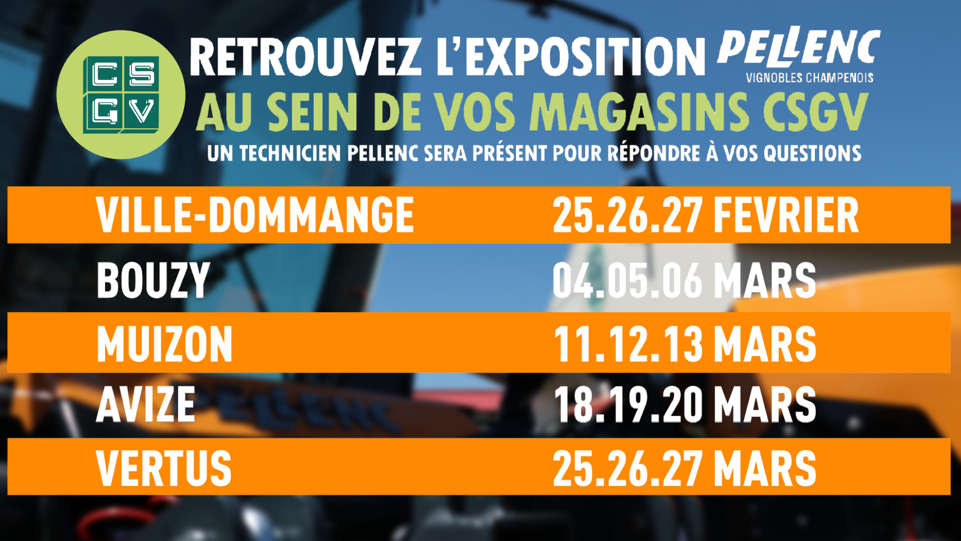 L'exposition Pellenc dans vos magasins CSGV - CSGV